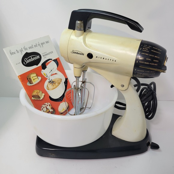 Sunbeam | Kitchen | Vintage Sunbeam Mixmaster Mixer With Bowl Recipe ...